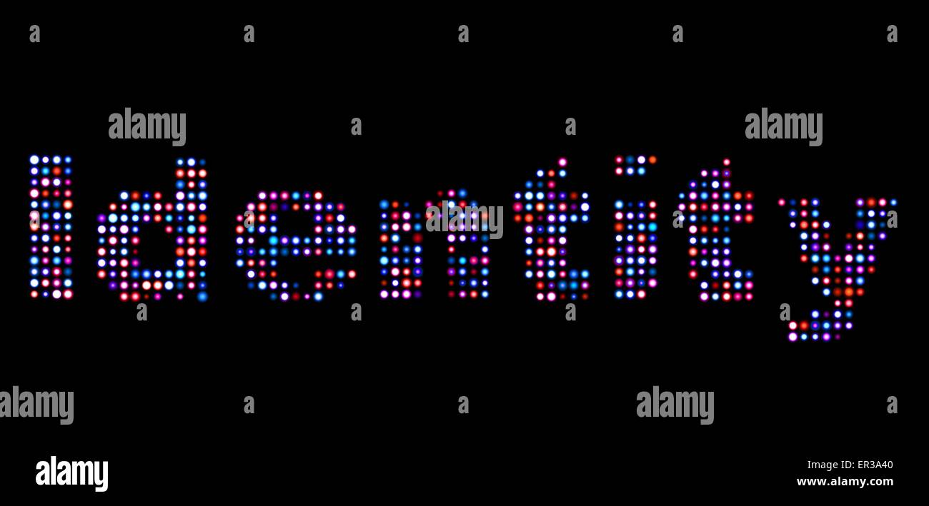 Identity led text Stock Photo - Alamy