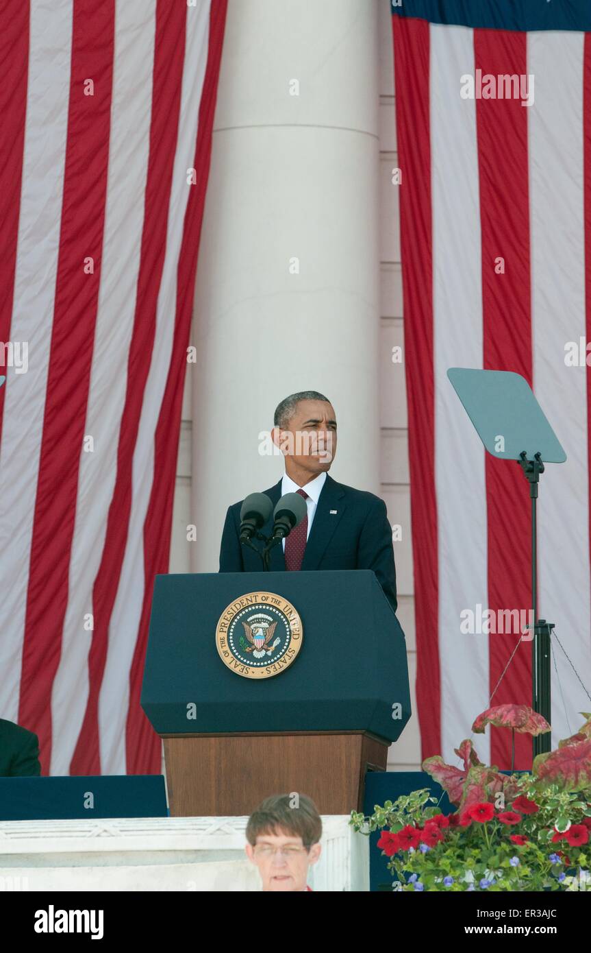 U.S. President Barack Obama gives the traditional Memorial Day address ...