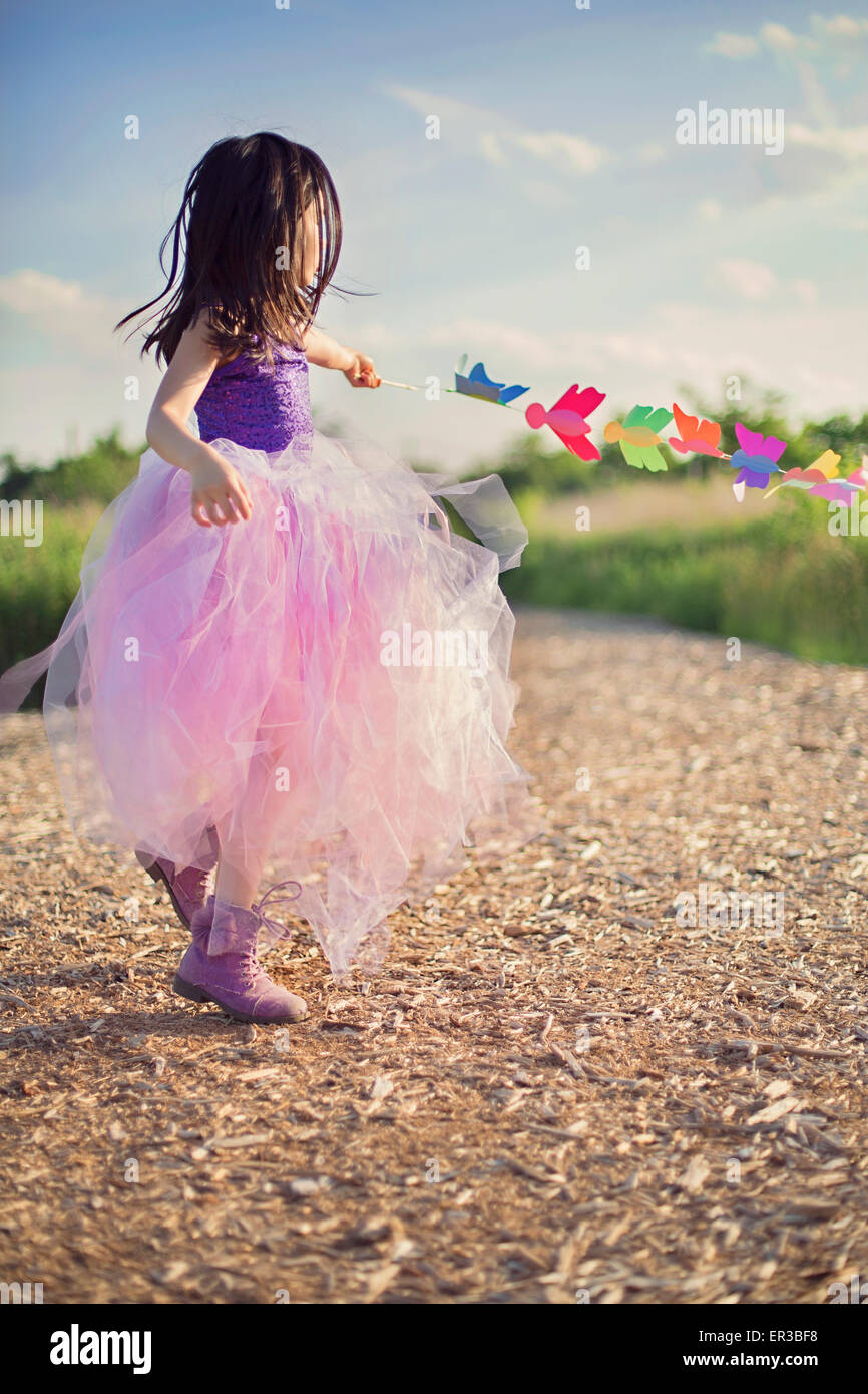 Girl in a pink tutu spinning around Stock Photo - Alamy