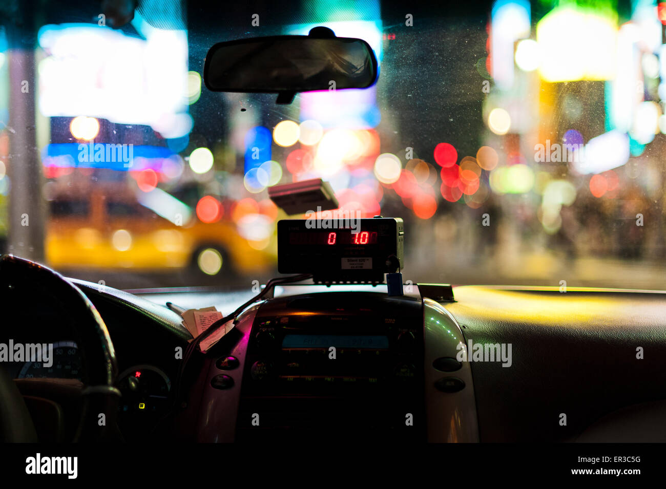 Yellow cab interior, New York, USA Stock Photo - Alamy