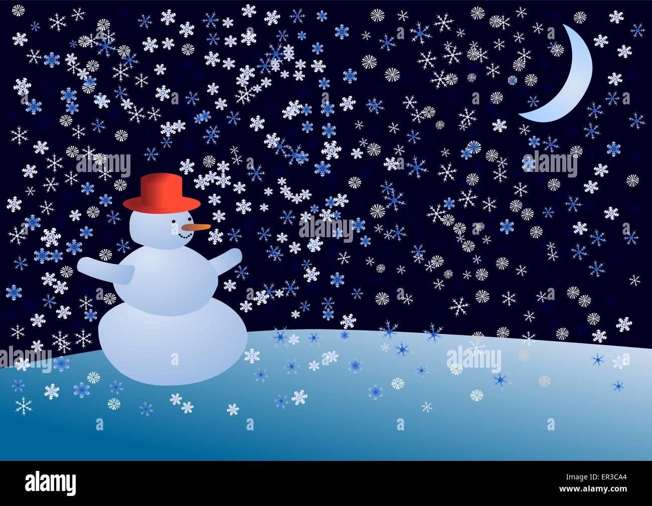 Heavy night snow Stock Vector Images - Alamy