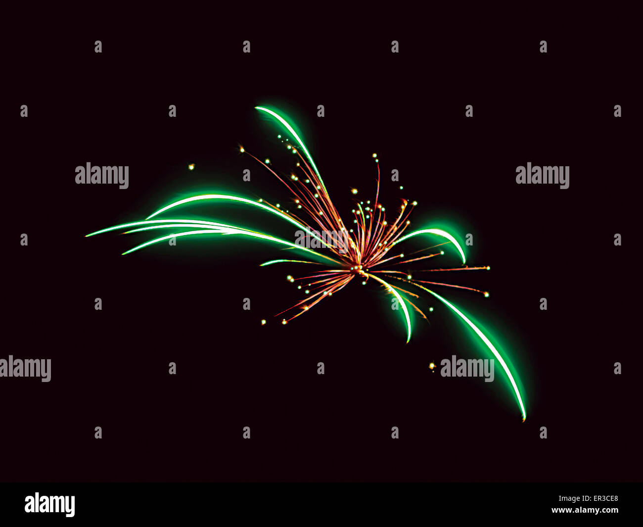 Green fireworks hi-res stock photography and images - Alamy
