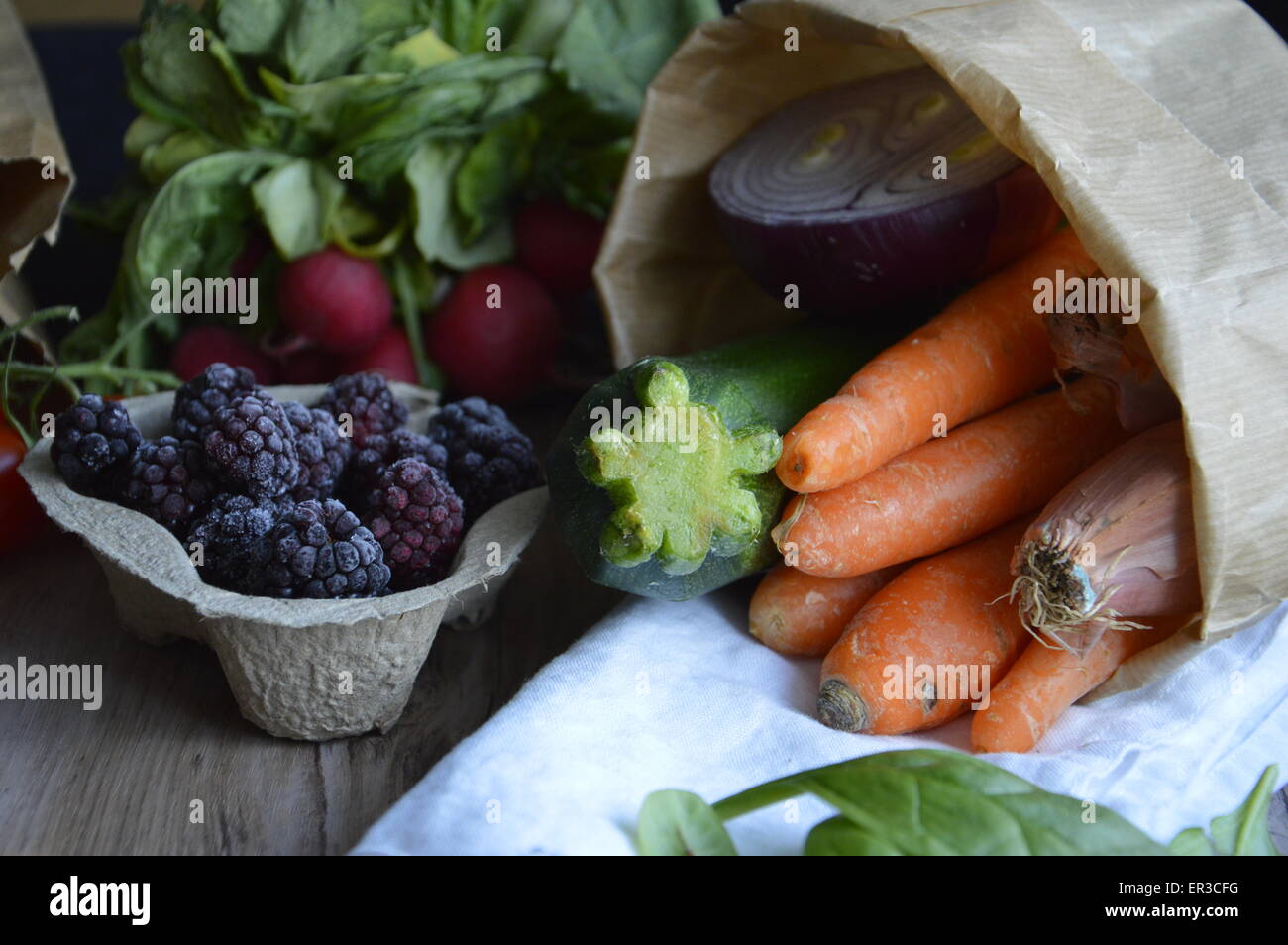 Spring vegetables and fruit Stock Photo - Alamy