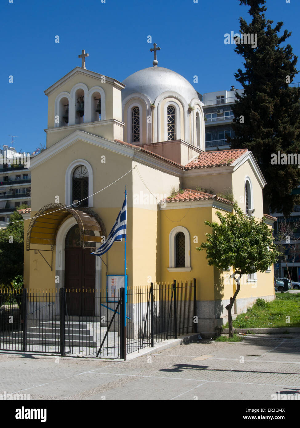 Athens, Greece- April 03, 2015: The newly renovated Greek-Catholic ...