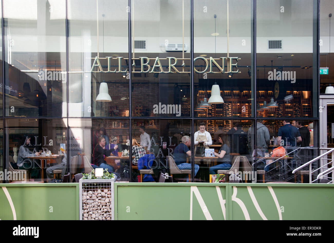 All Bar One Restaurant Window in Euston - London UK Stock Photo - Alamy