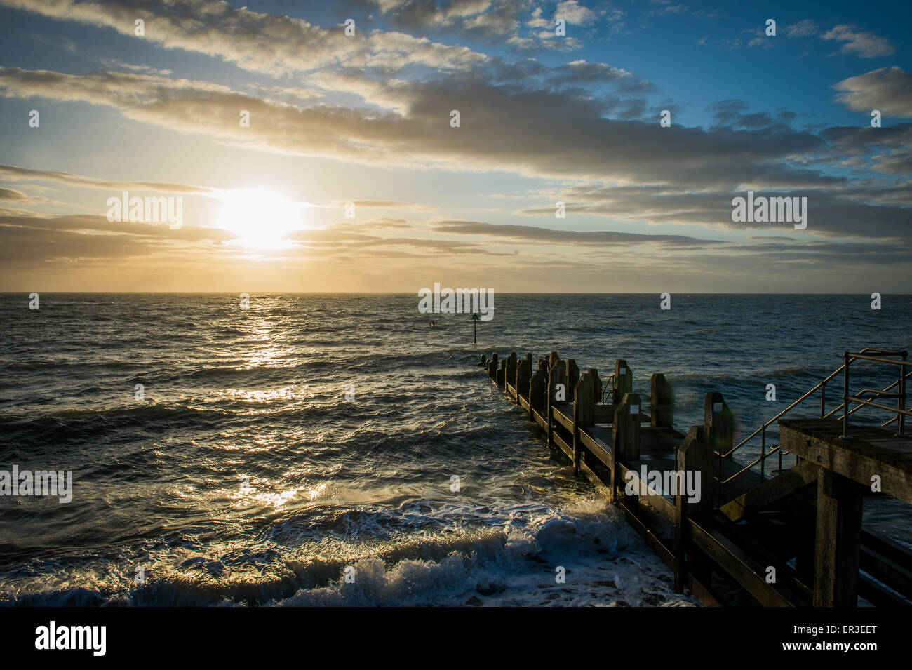 Sunset at Aberystwyth Stock Photo - Alamy