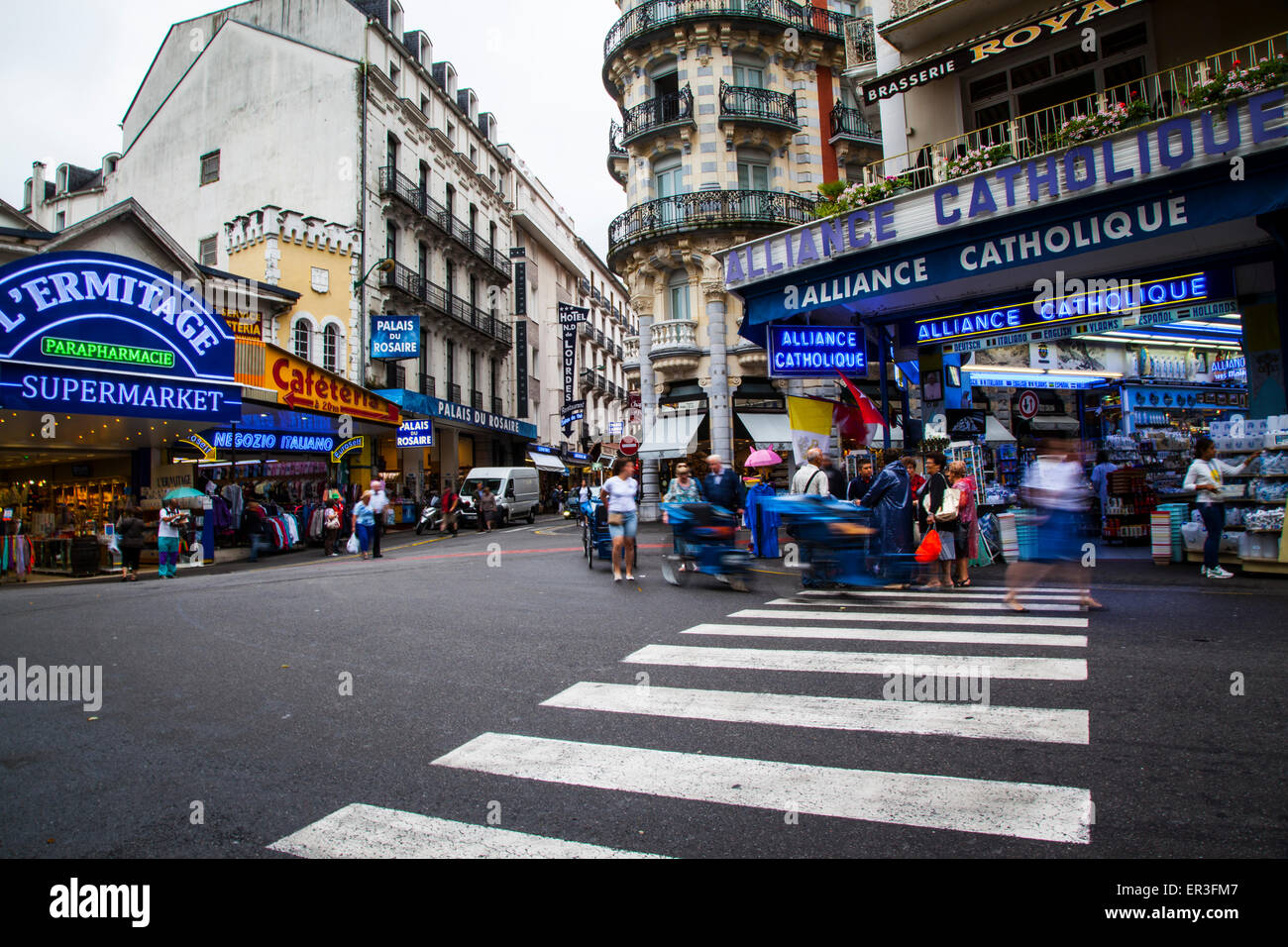 Streets Of Lourdes, France Stock Photo - Alamy