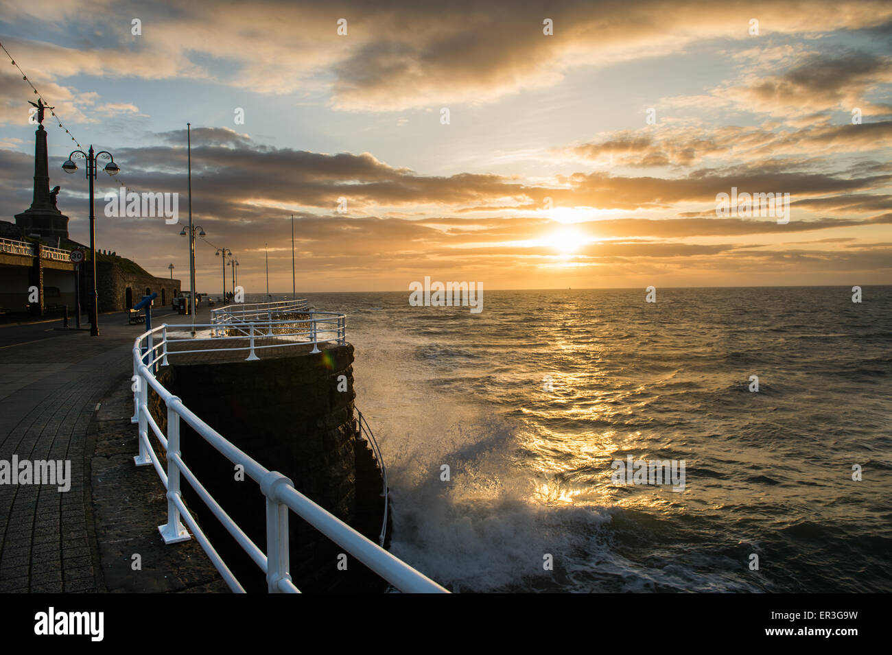 Sunset at Aberystwyth Stock Photo - Alamy