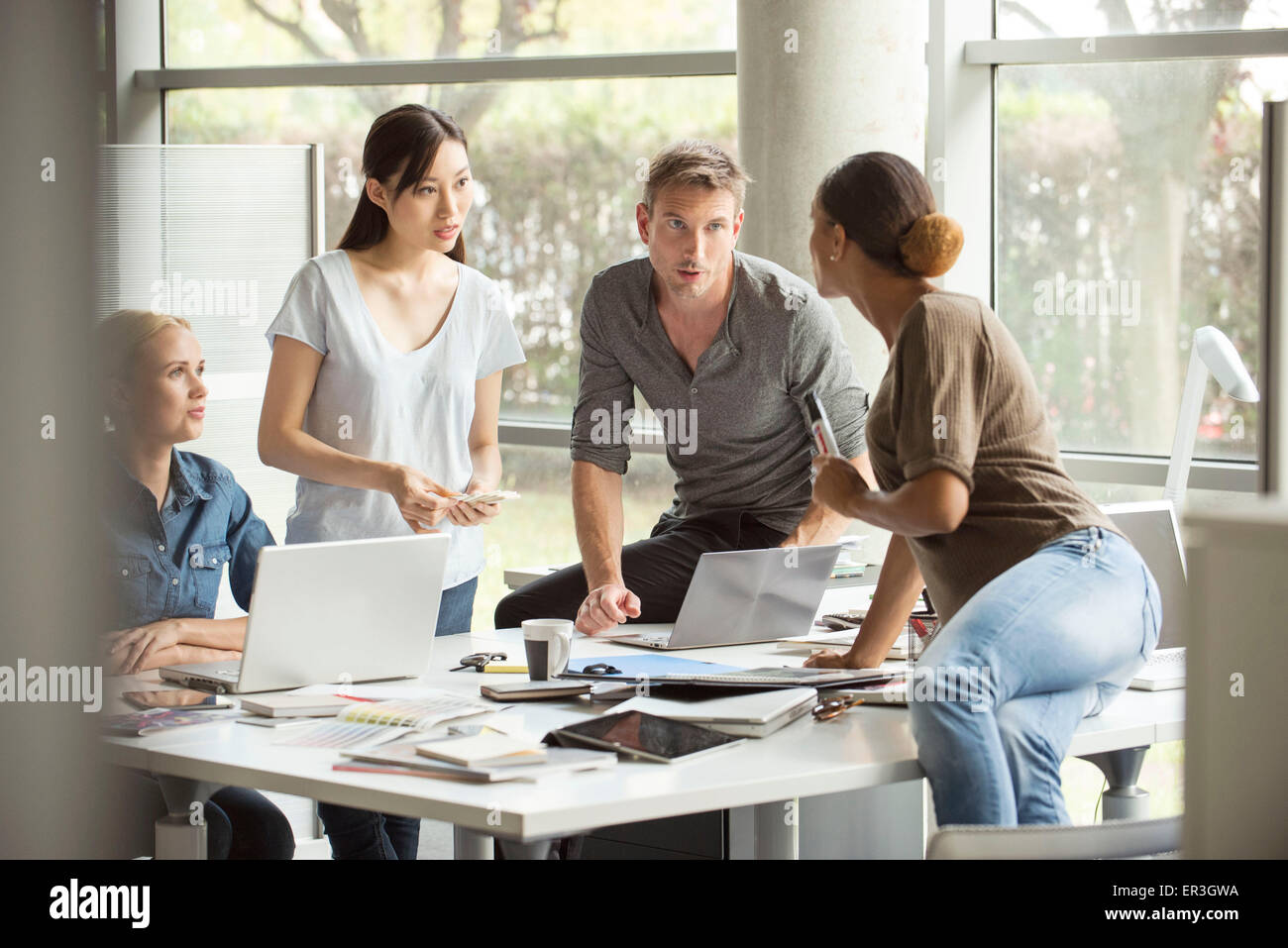 Office brainstorming session Stock Photo - Alamy