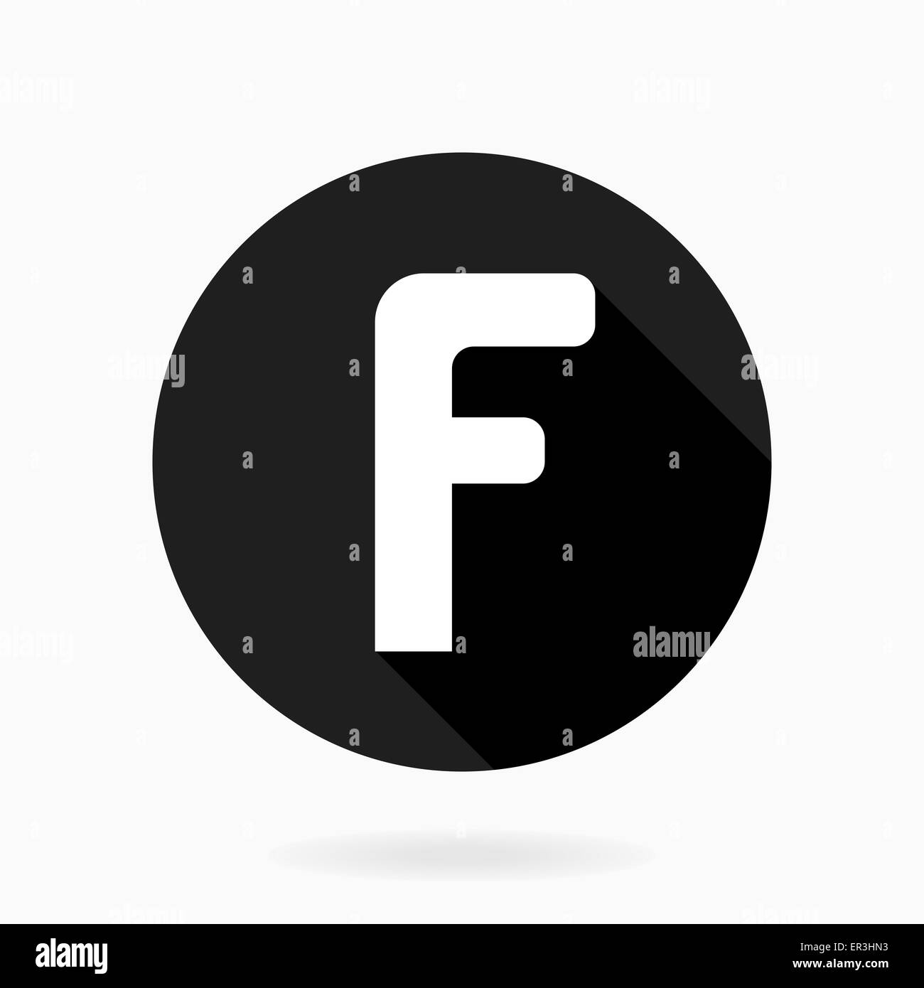Fine Flat Icon With Letter F Stock Photo - Alamy