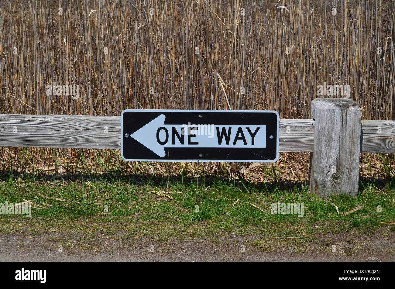 Black and white one way sign hi-res stock photography and images - Alamy