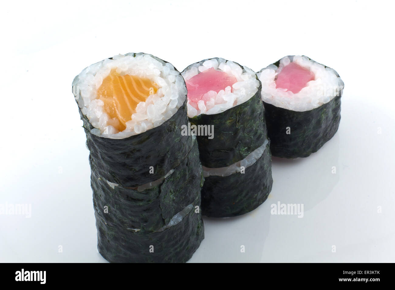 Stack of tuna and salmon sushi representing a graph Stock Photo - Alamy