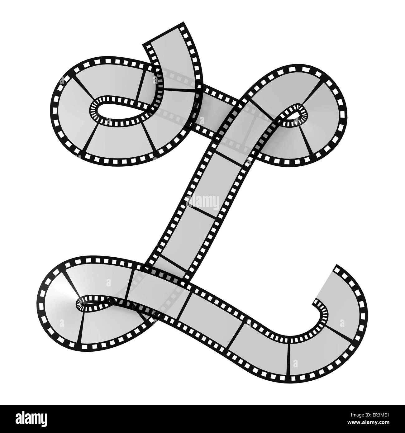 Illustration of the film strip alphabet letter Stock Photo - Alamy