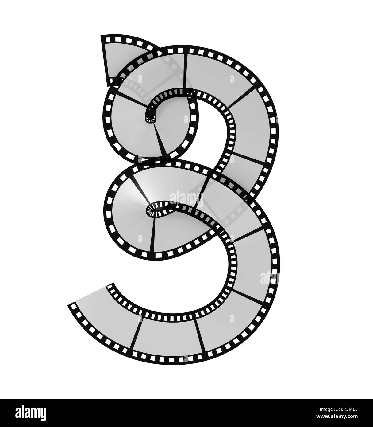 Illustration of the film strip alphabet letter Stock Photo - Alamy