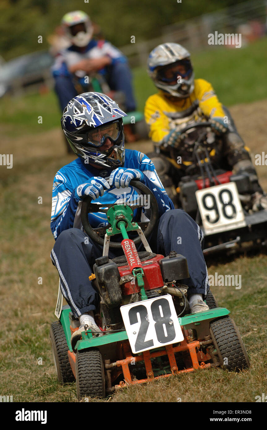 Lawnmower racing using specially tuned and adapted sit-on lawnmowers ...