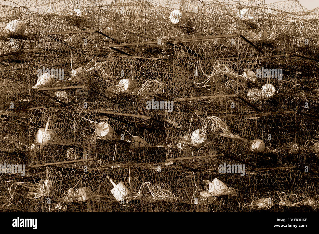 Stacks of crab nets Stock Photo - Alamy