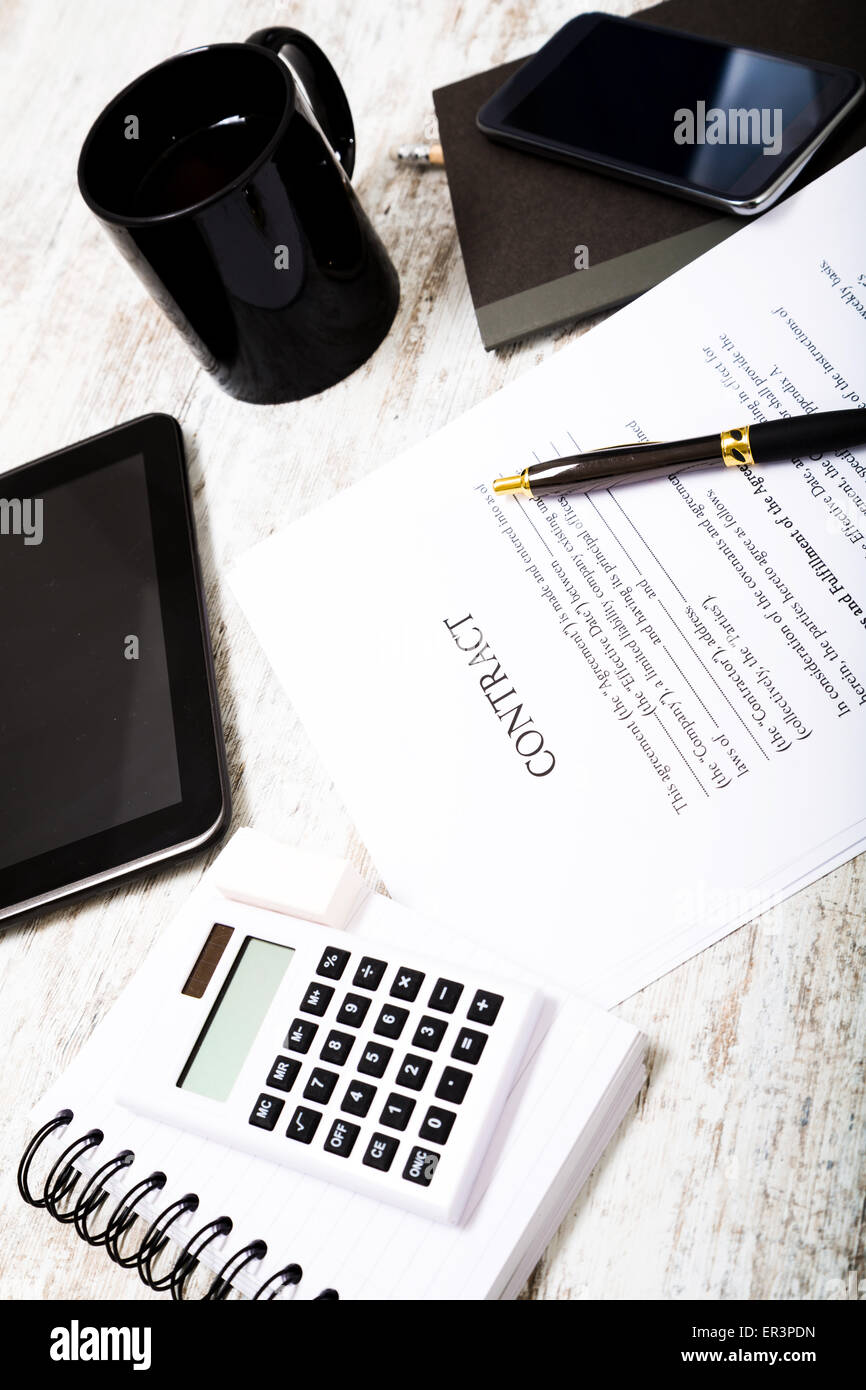 Reading a Contract before signing Stock Photo - Alamy