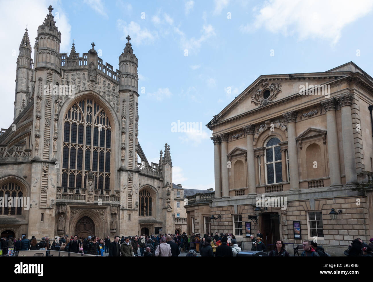 Bath Abbey and the Roman Baths, Bath, Avon, England Stock Photo - Alamy
