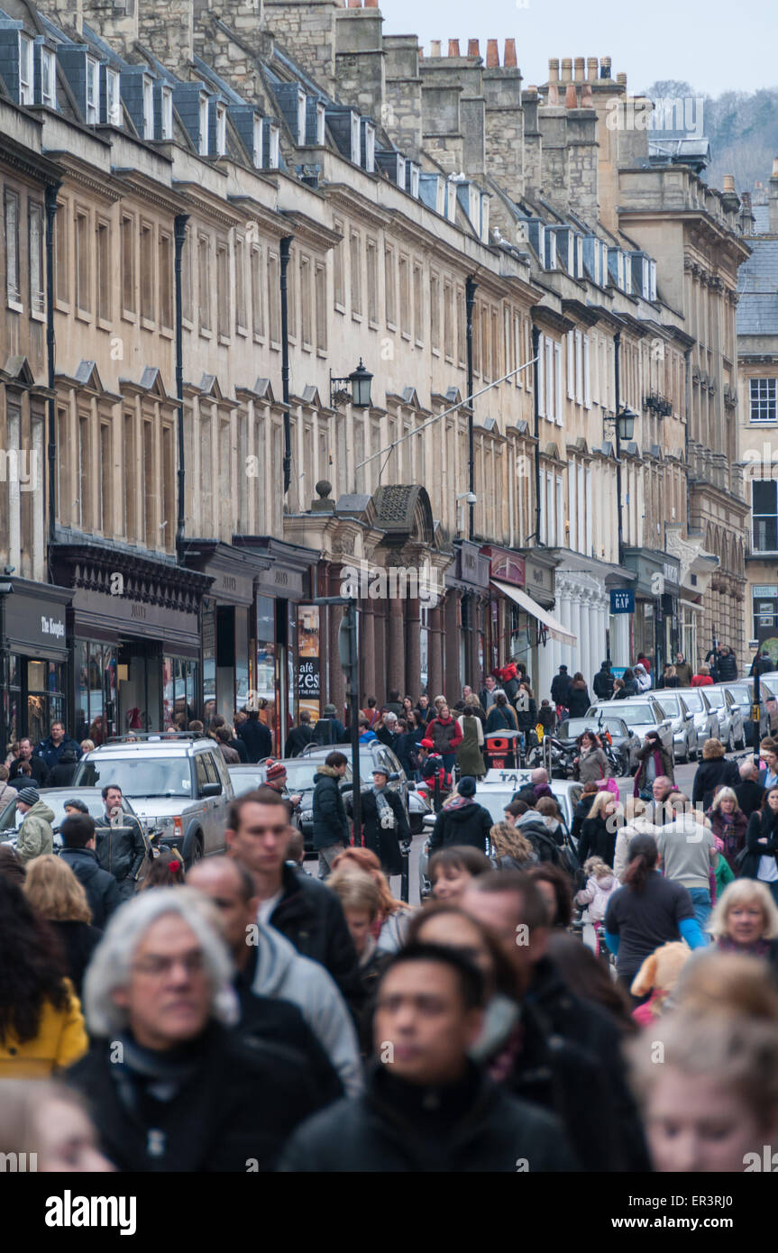 People shopping in busy Bath, Avon, England Stock Photo - Alamy