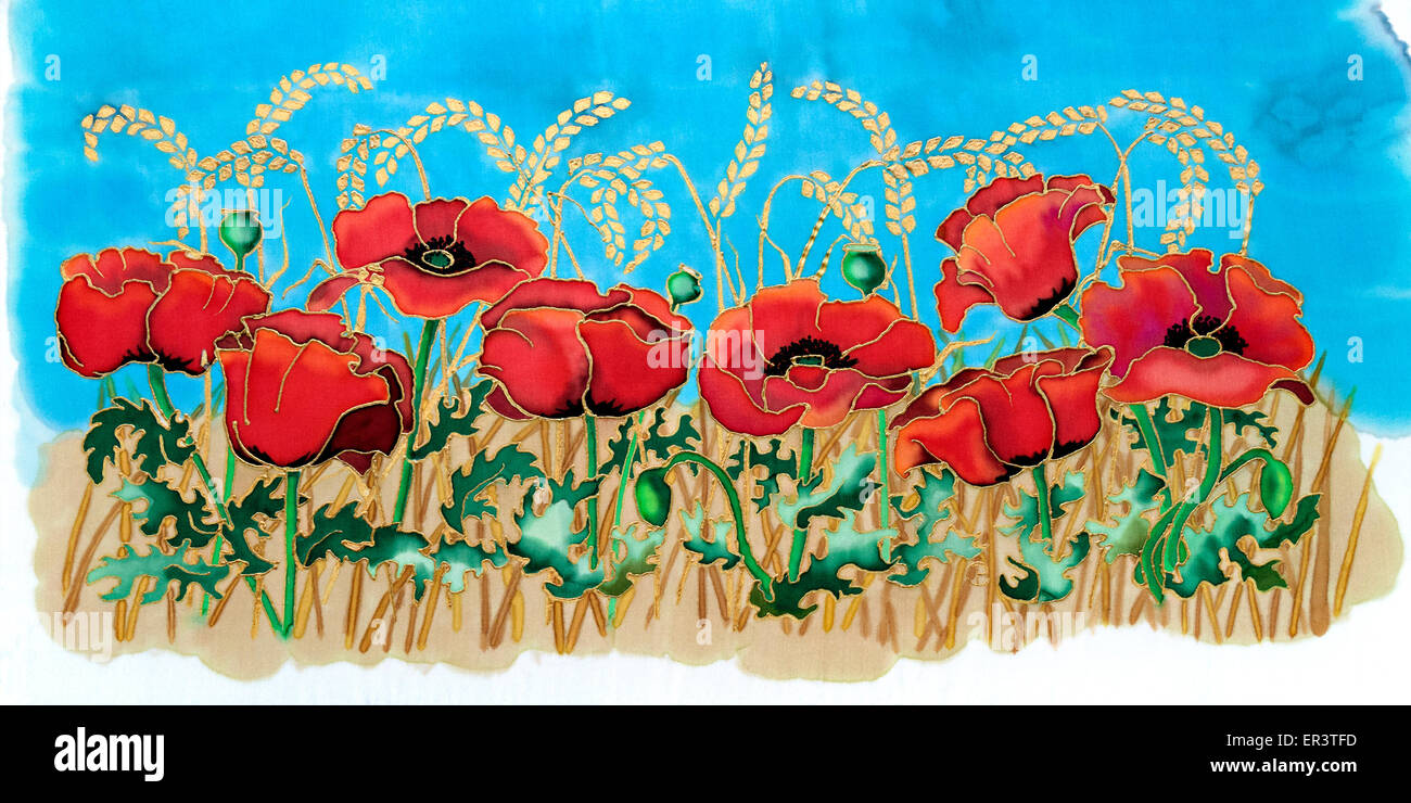 Corn Poppy Painting