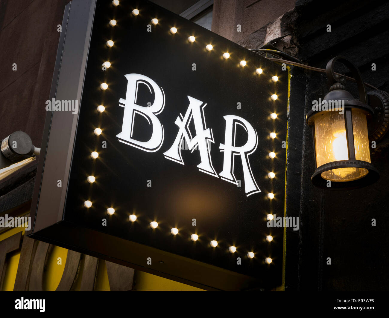 Generic Bar Sign, NYC Stock Photo - Alamy