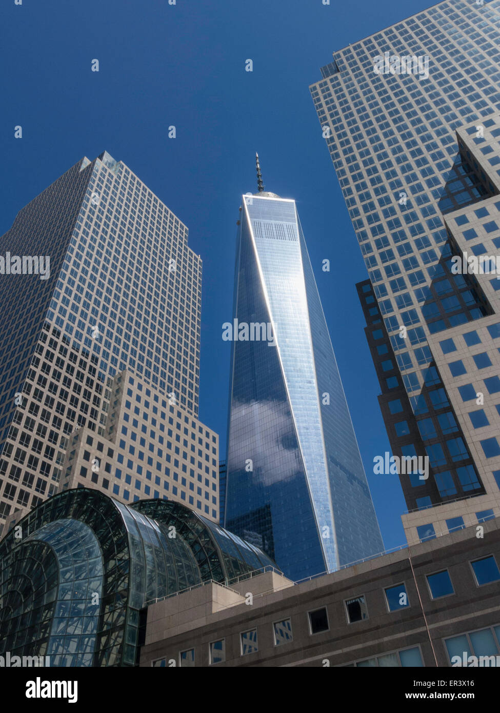 The National September 11 Memorial Site with The Freedom Tower, Lower ...