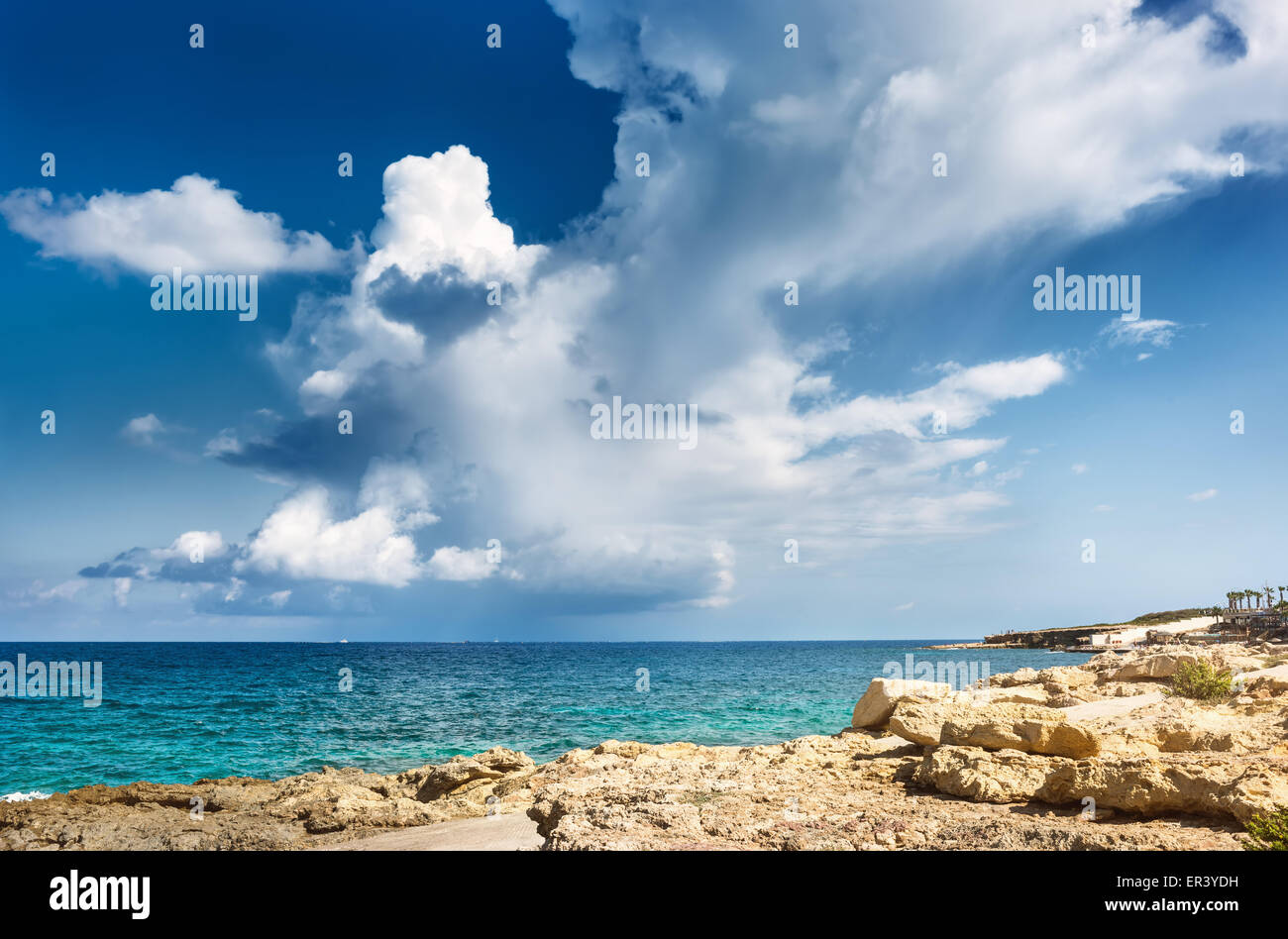 Landscape with scenic clouds on the sea. Malta Stock Photo - Alamy