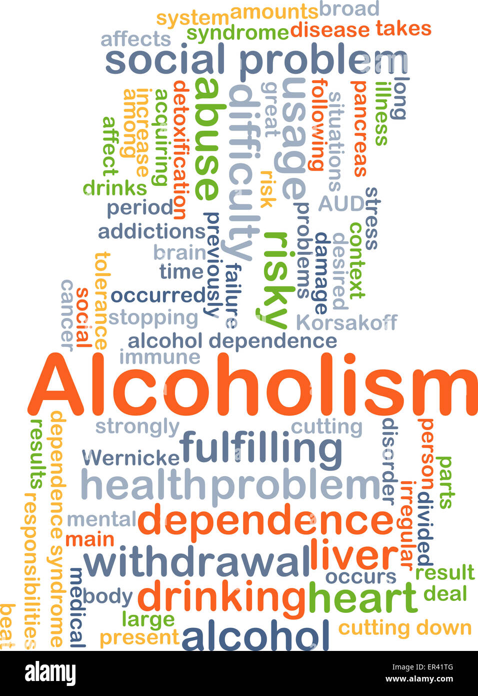 Background concept wordcloud illustration of alcoholism Stock Photo - Alamy