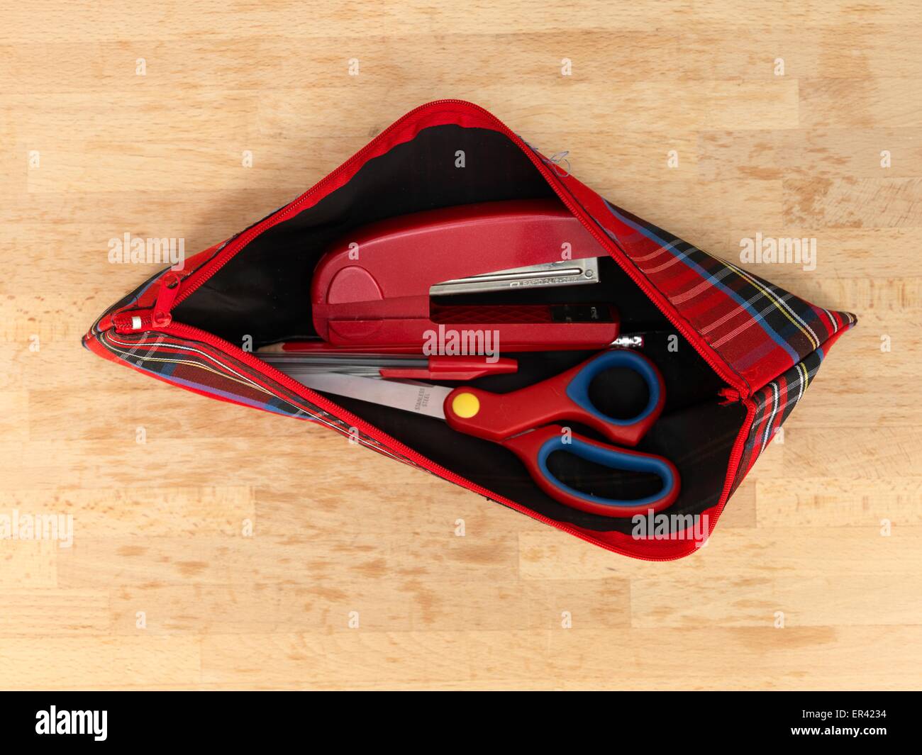 A close up shot of a school pencil case Stock Photo - Alamy
