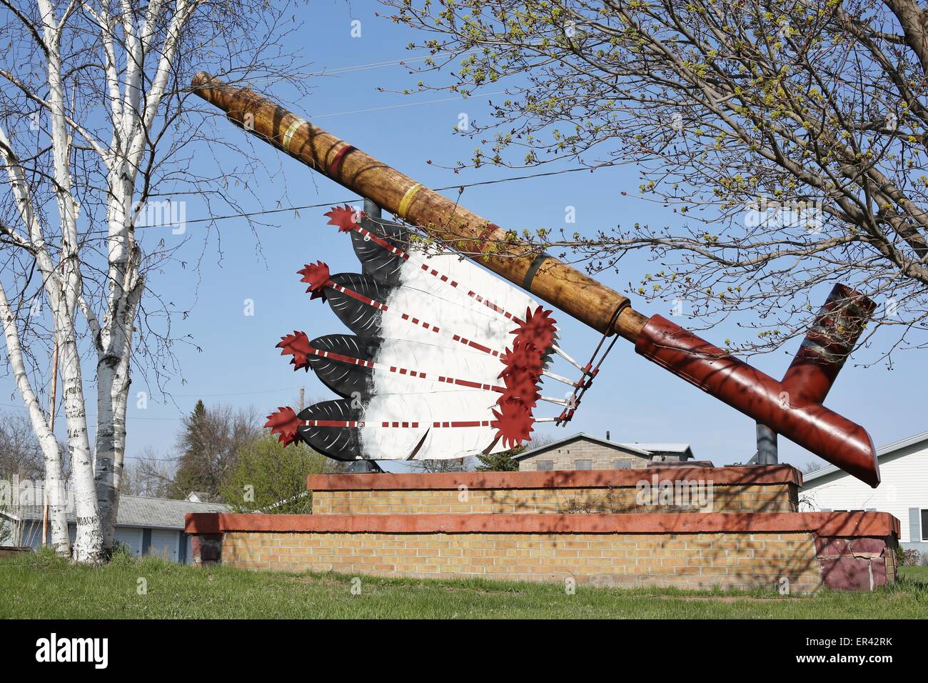 A giant Native American pipe in Pipestone, Minnesota Stock Photo - Alamy