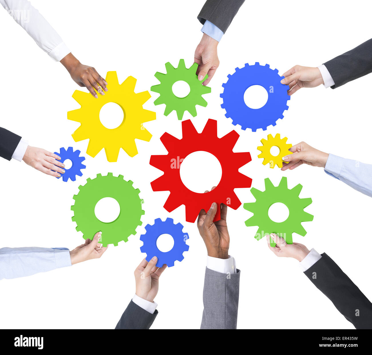 Gear cogs and hands hi-res stock photography and images - Alamy