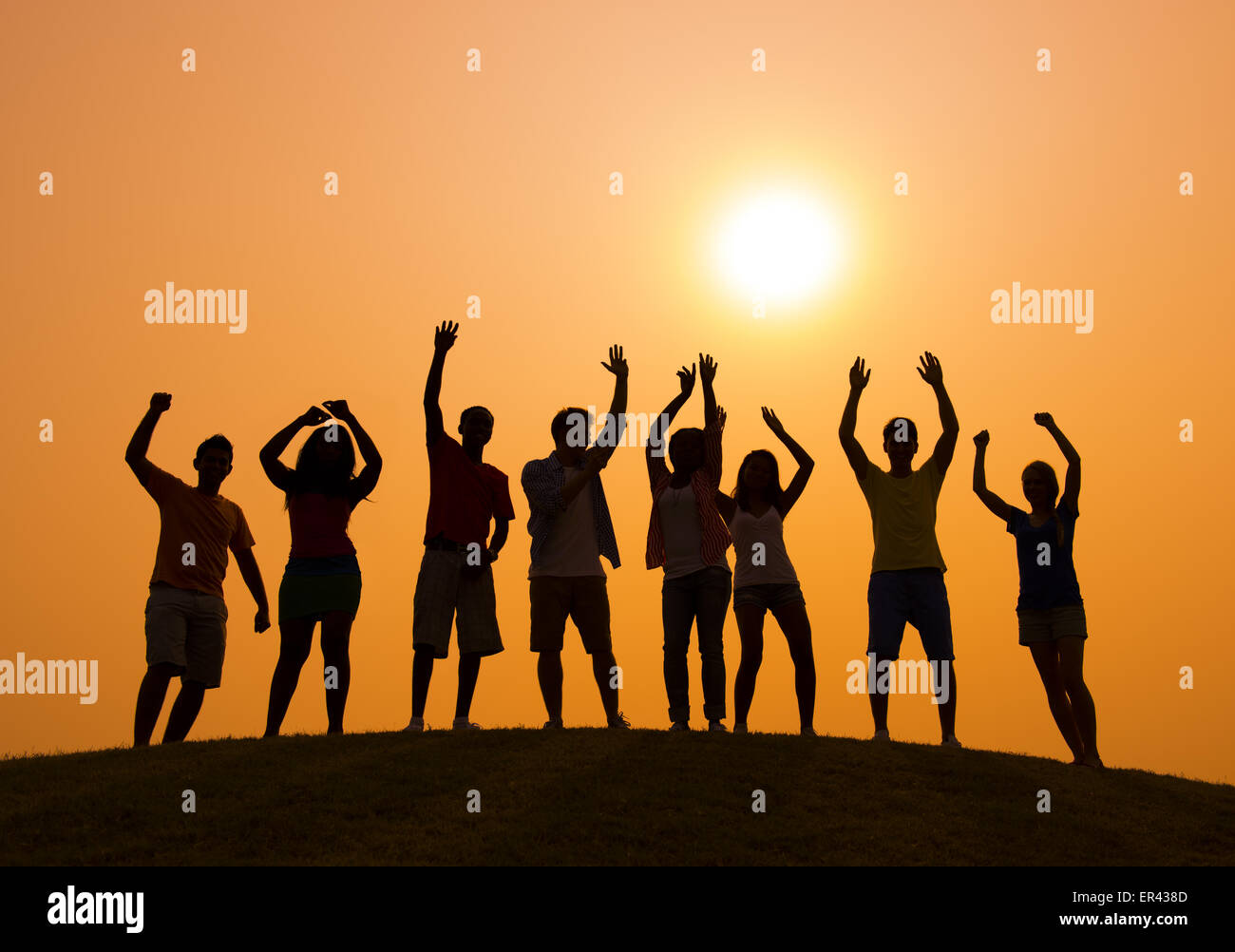 Celebrating the sunset hi-res stock photography and images - Alamy
