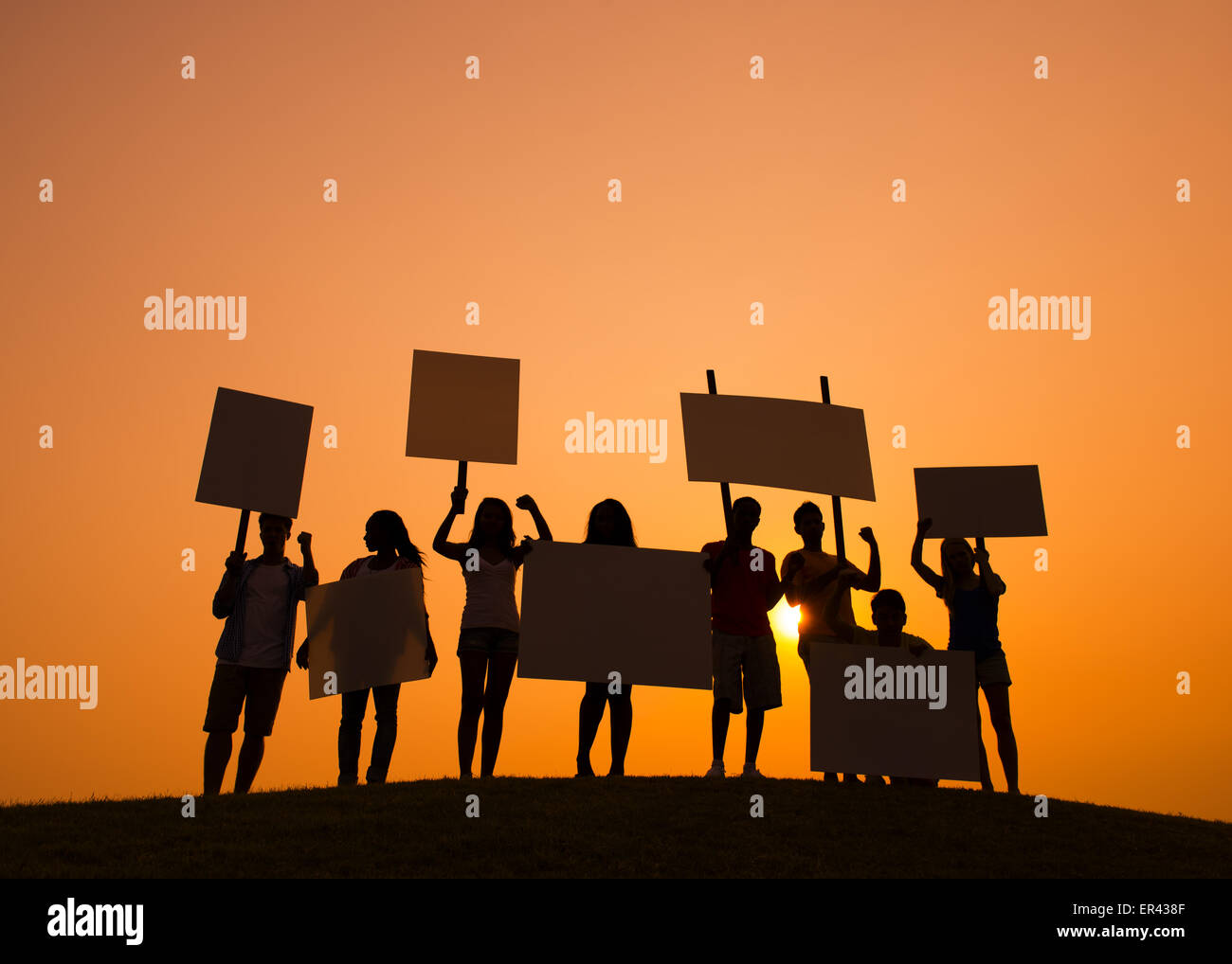People at sunset Stock Photo - Alamy
