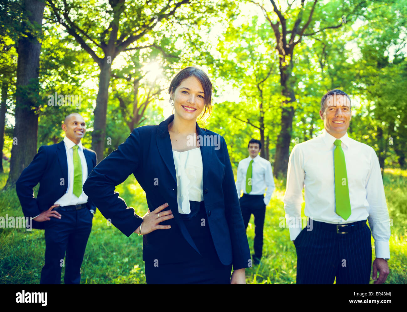 Green business team Stock Photo - Alamy