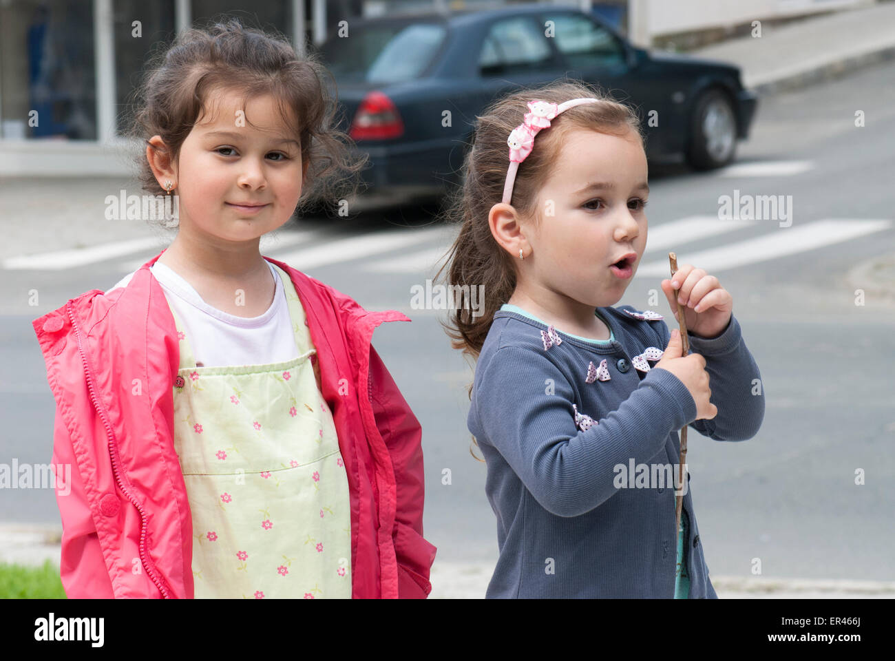 Two young girls Stock Photo - Alamy