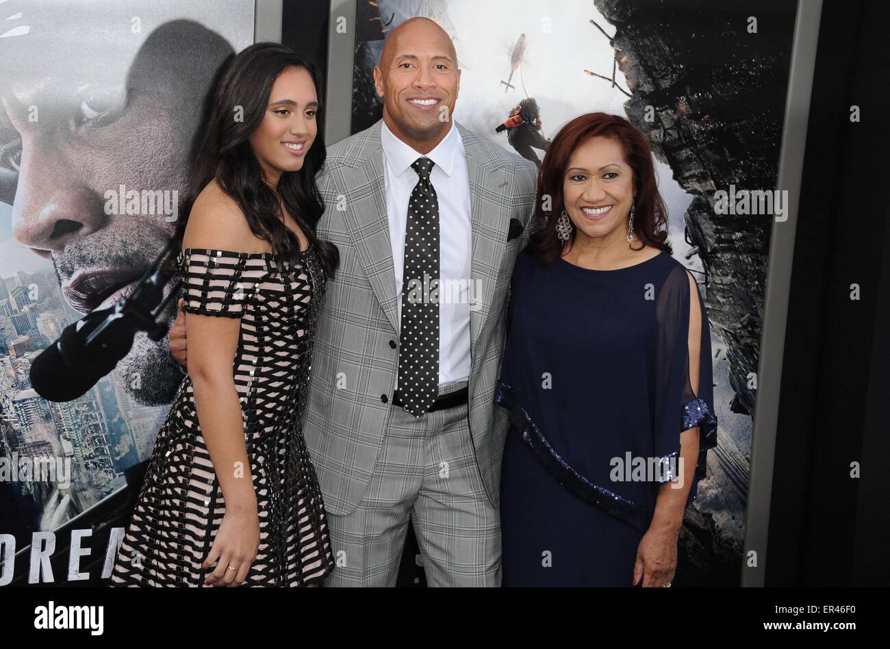 Los Angeles, CA, USA. 26th May, 2015. Dwayne Johnson, Daughter, Mother ...