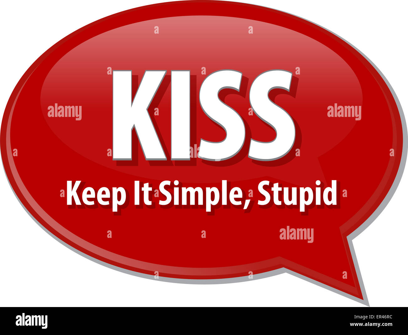 word speech bubble illustration of business acronym term KISS Keep It ...