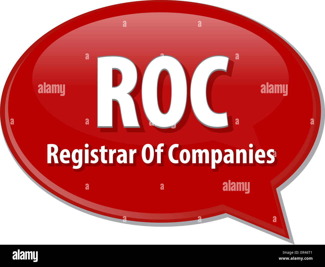 word speech bubble illustration of business acronym term ROC Registrar ...