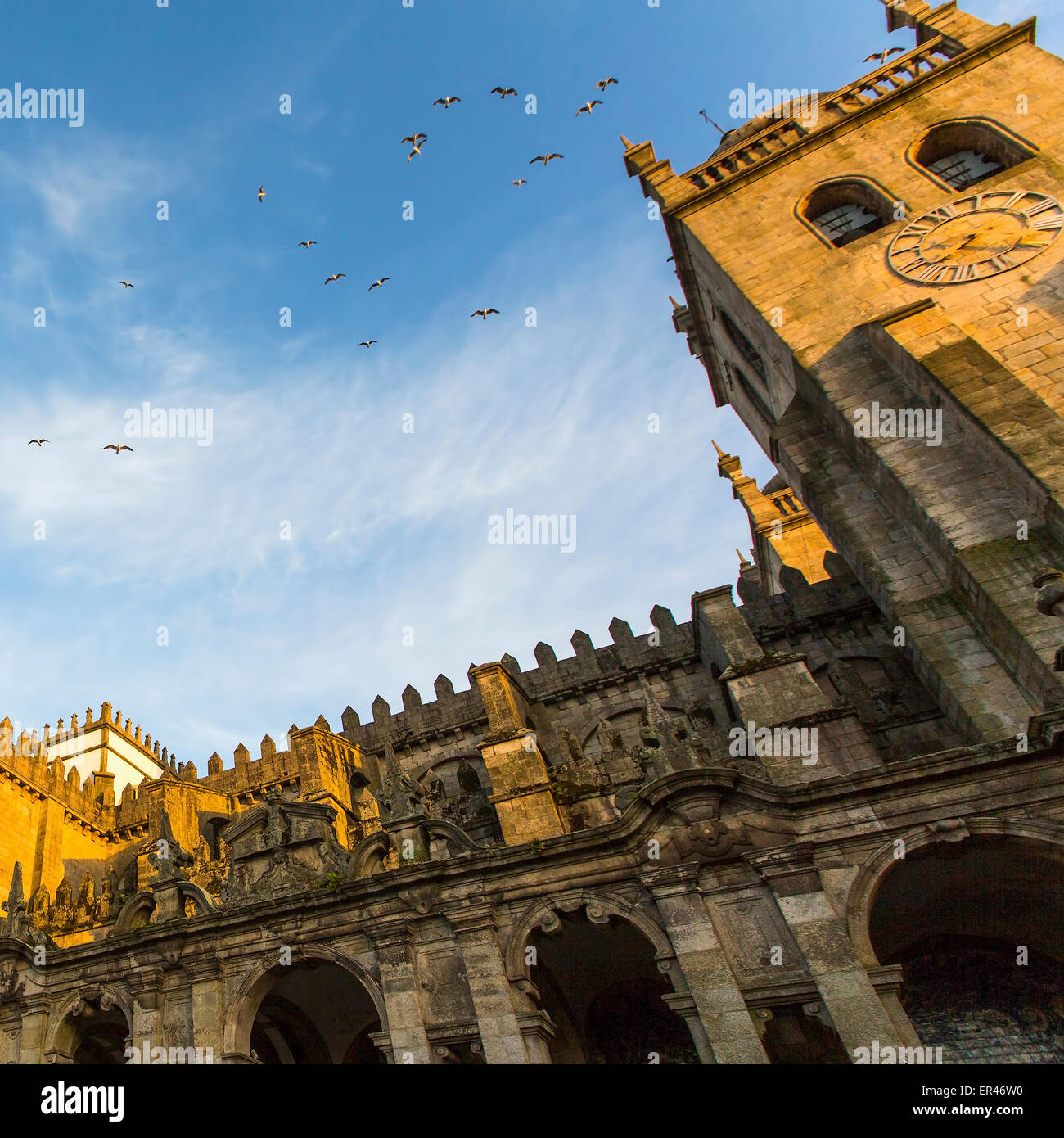 The Porto Cathedral (Se do Porto). Romanesque and Gothic architecture ...