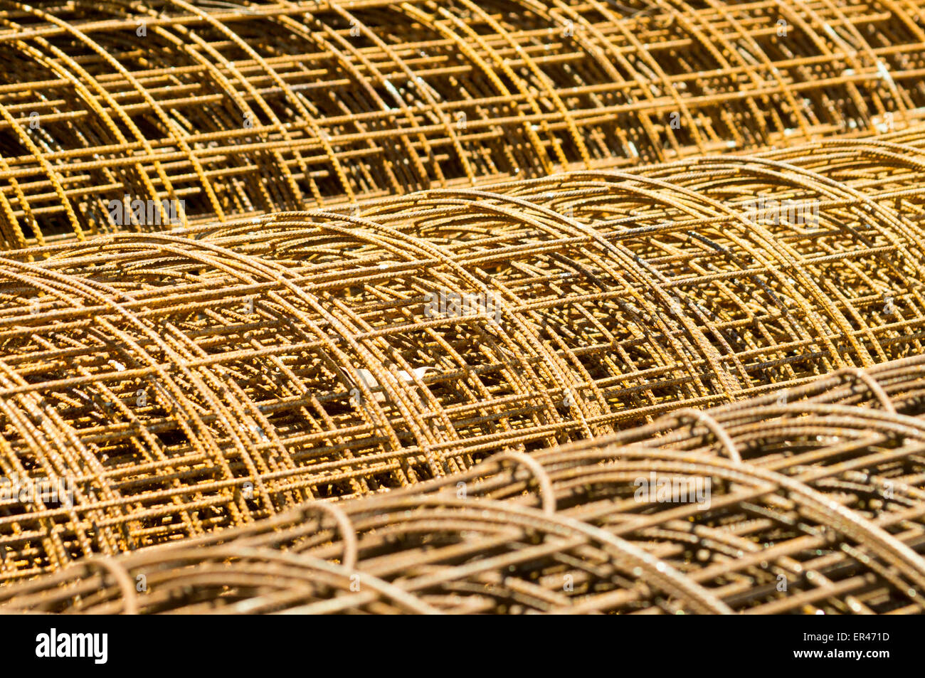 Roll of rusty steel wire mesh for construction. Structural steel for ...