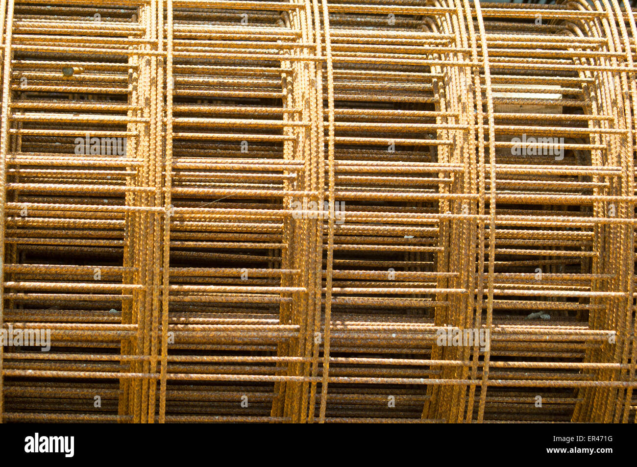 Roll of rusty steel wire mesh for construction. Structural steel for ...