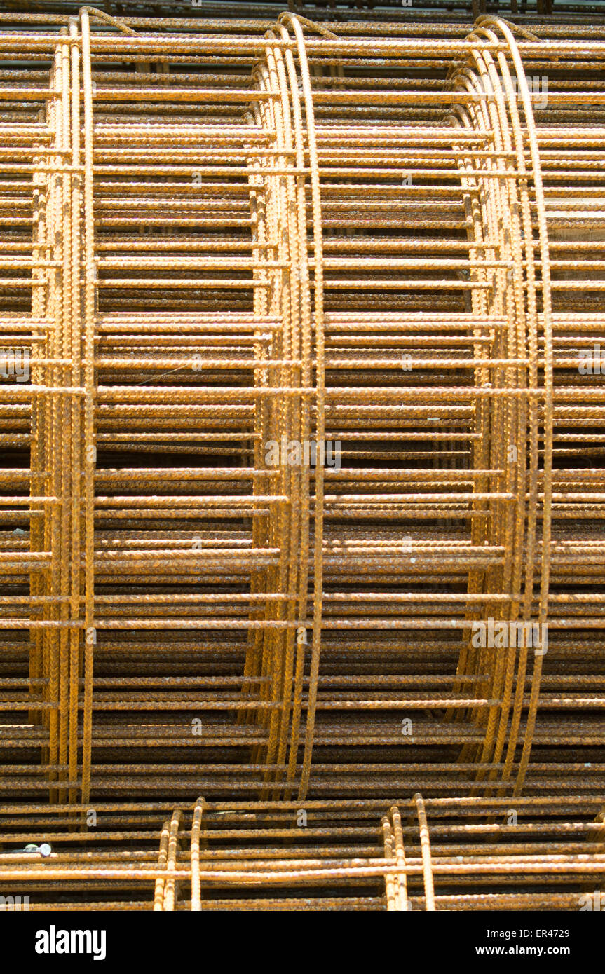 Roll of rusty steel wire mesh for construction. Structural steel for ...