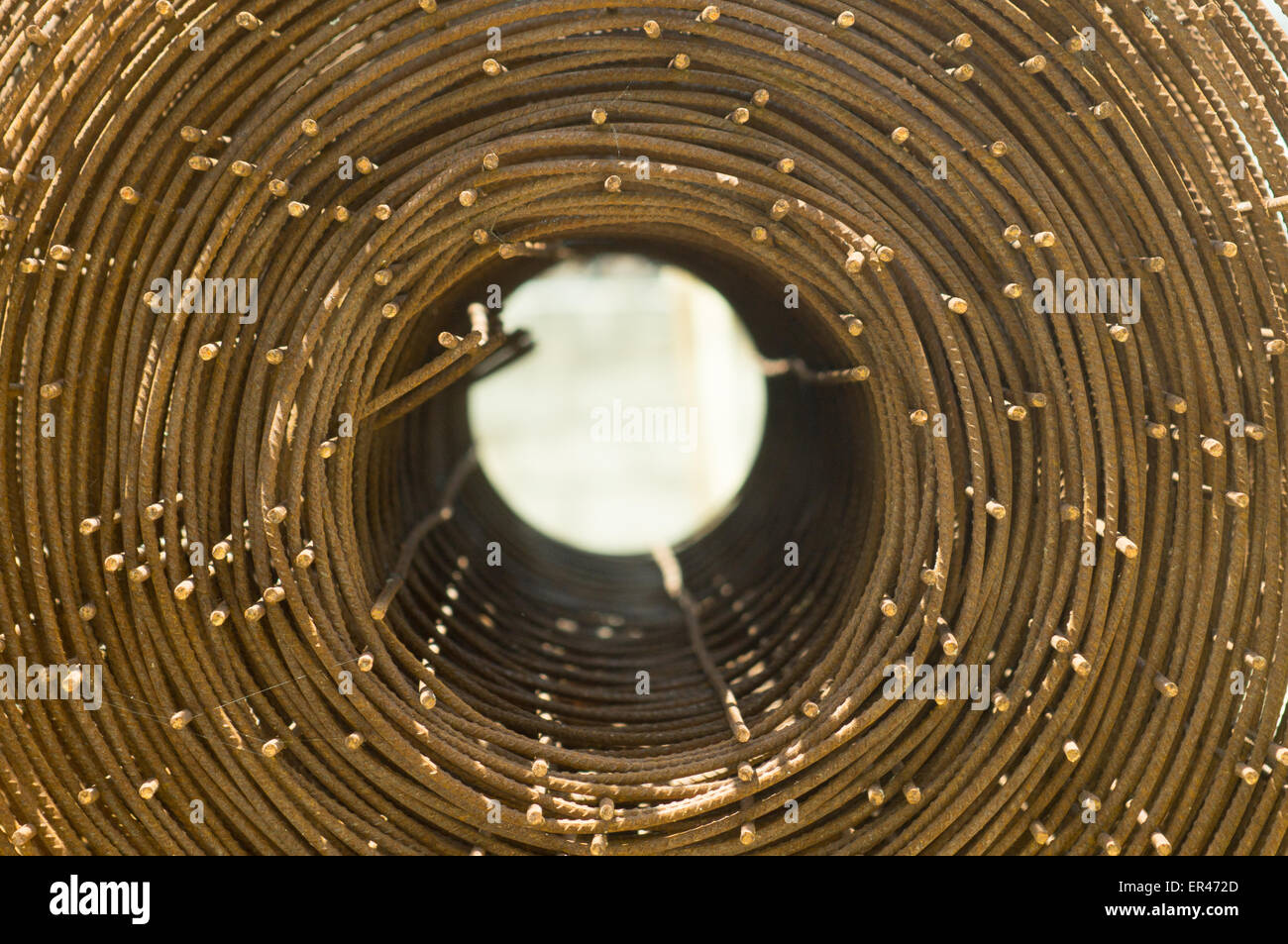 Roll of rusty steel wire mesh for construction. Structural steel for ...