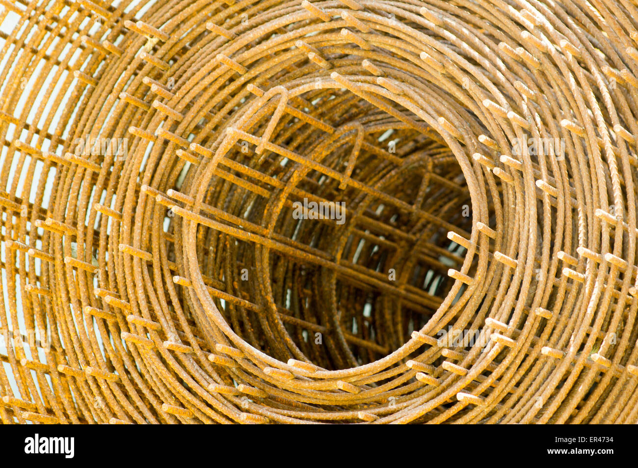 Roll of rusty steel wire mesh for construction. Structural steel for ...