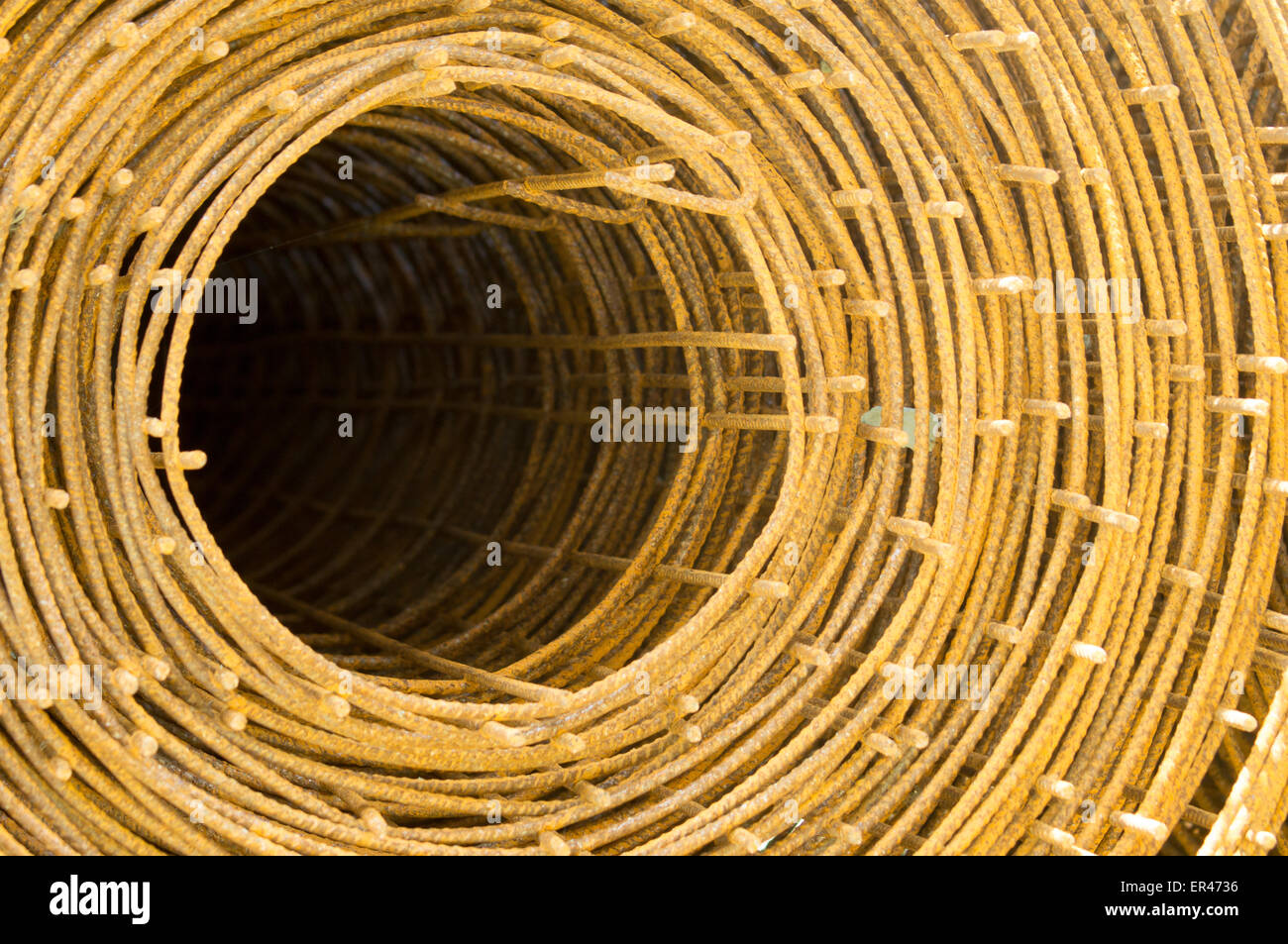 Roll of rusty steel wire mesh for construction. Structural steel for ...