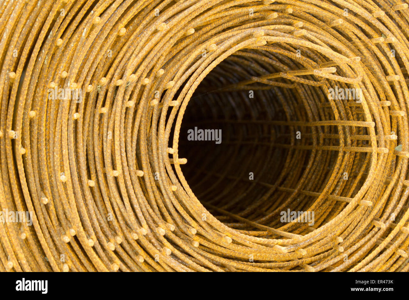 Roll of rusty steel wire mesh for construction. Structural steel for ...