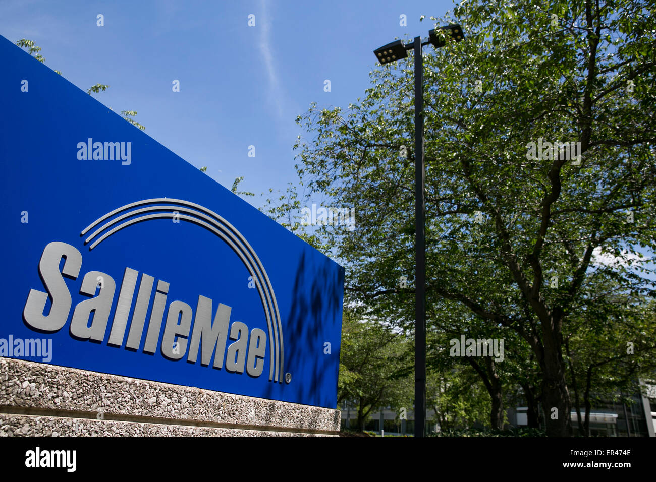 A logo sign outside the headquarters of SLM Corporation, also known as ...
