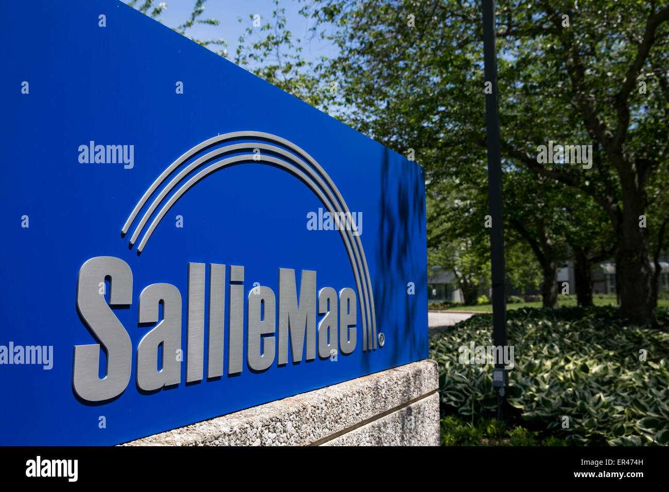 A logo sign outside the headquarters of SLM Corporation, also known as ...