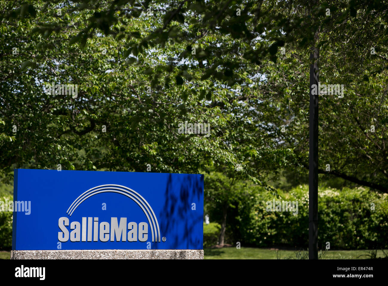 A logo sign outside the headquarters of SLM Corporation, also known as ...