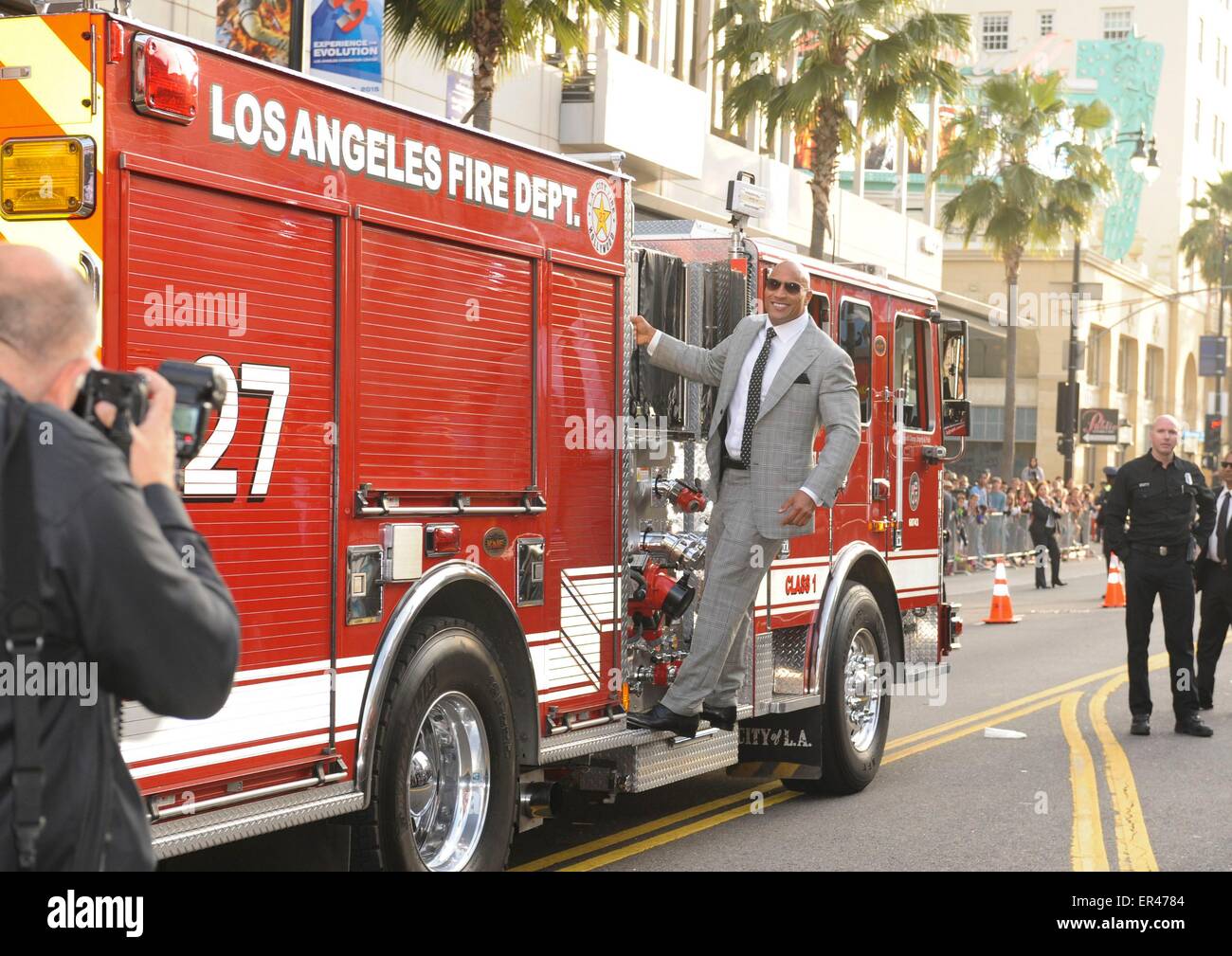 Los Angeles, CA, USA. 26th May, 2015. Dwayne Johnson at arrivals for ...
